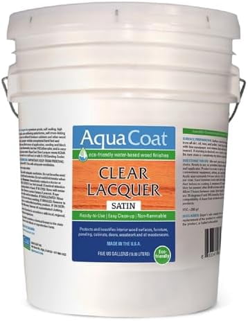 Aqua Coat Clear Lacquer - Satin (5 Gallon), Self-Cross-Linking ...