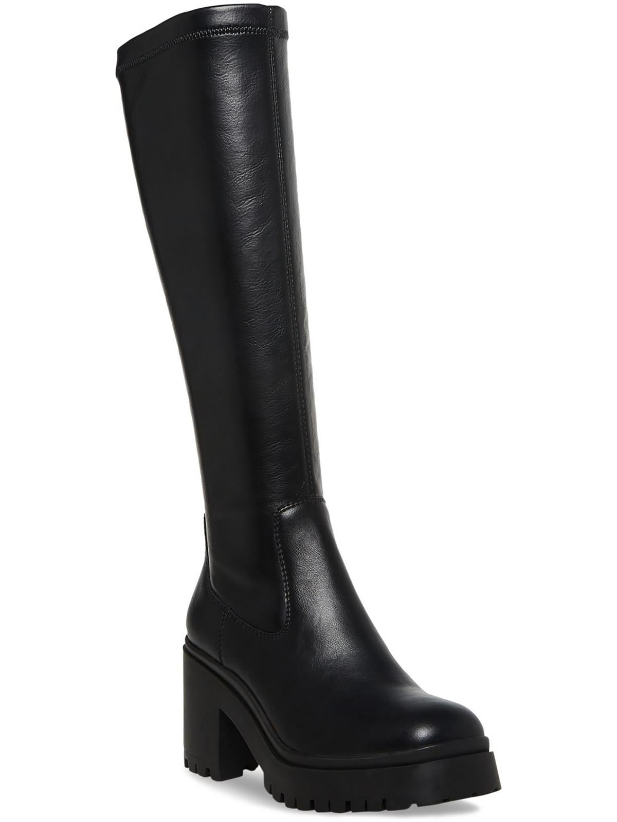 Aqua College Womens Ria Lug Sole Faux Leather Knee-High Boots - Walmart.com