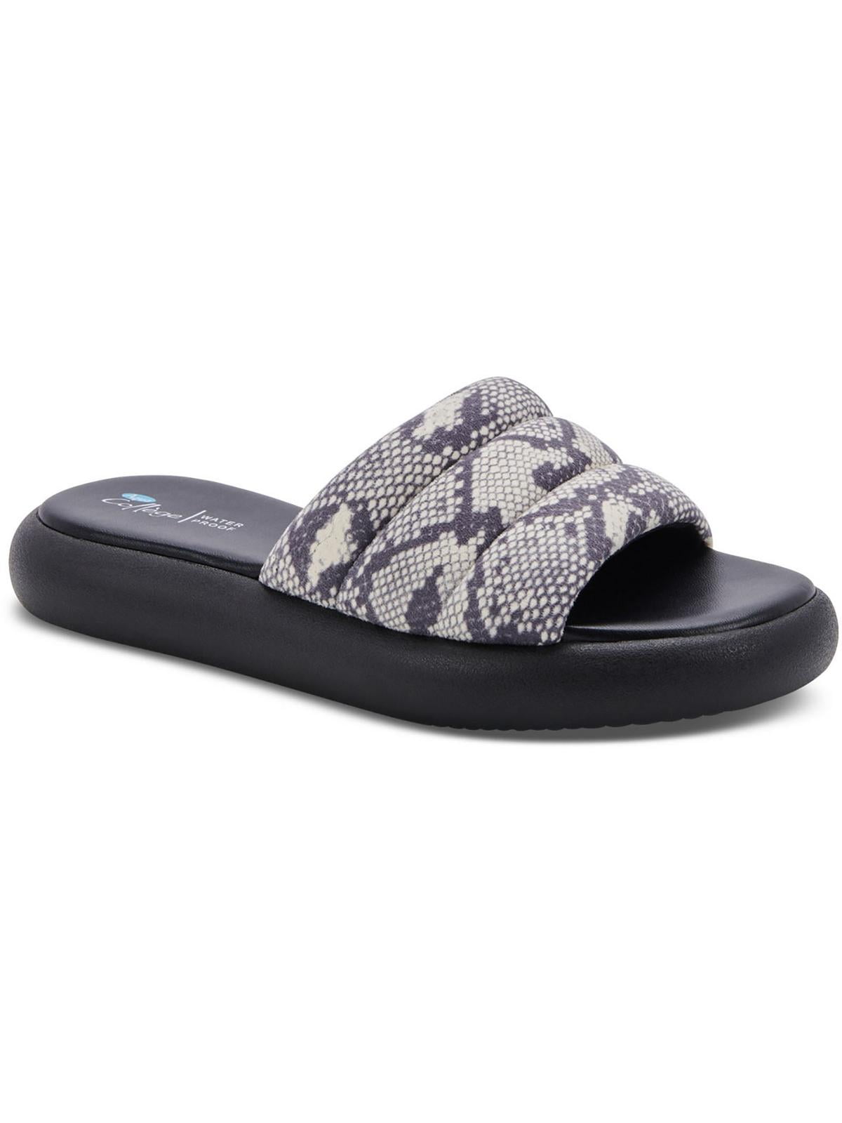 Aqua College Womens Simona Open Toe Snake Print Pool Slides - Walmart.com