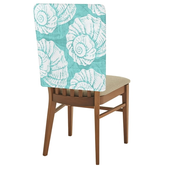 Aqua Conch Chair Back Covers Set of 8 Coastal Summer Ocean Beach ...