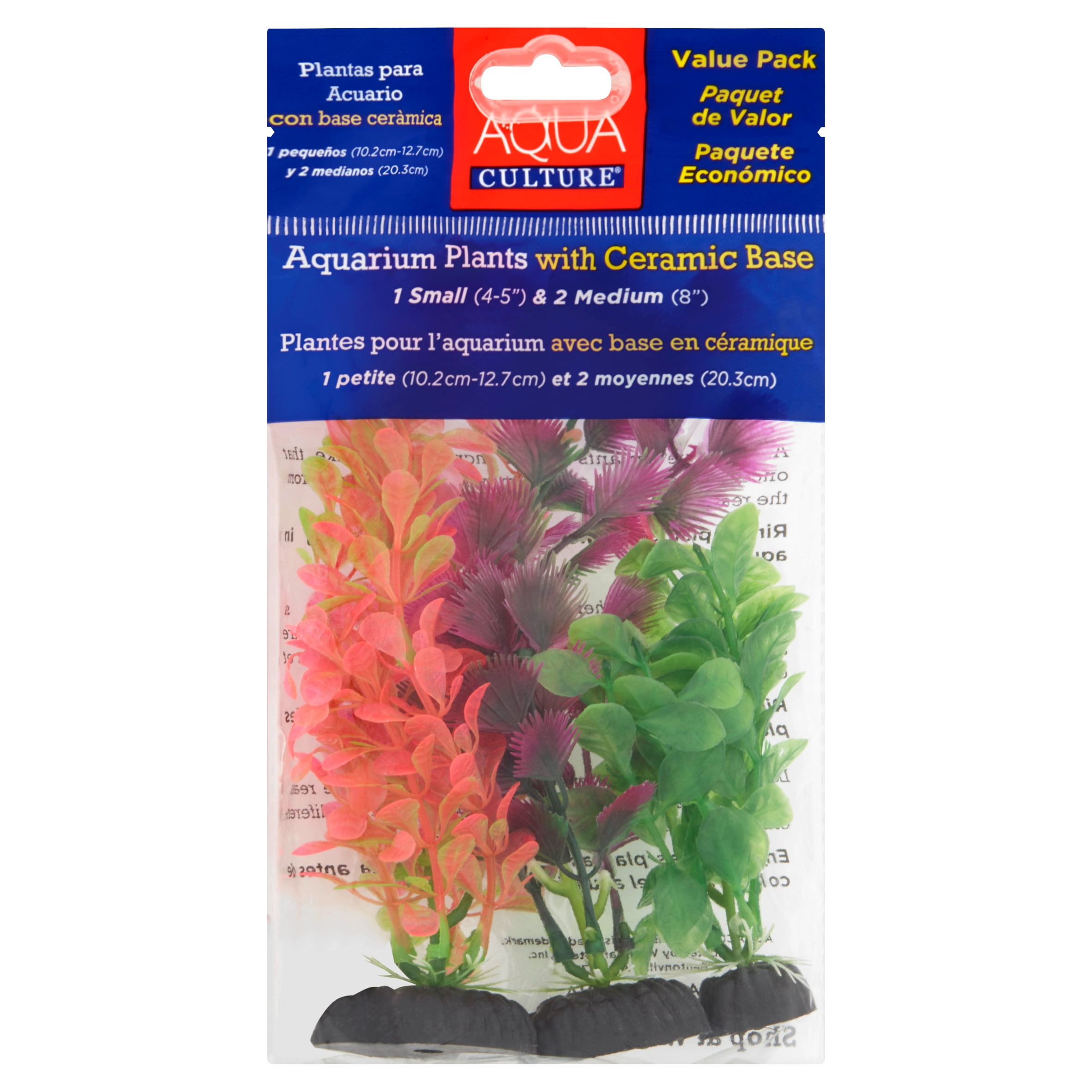 Aqua Culture Aquarium Plants, 3 Count Multicolor - Walmart.com