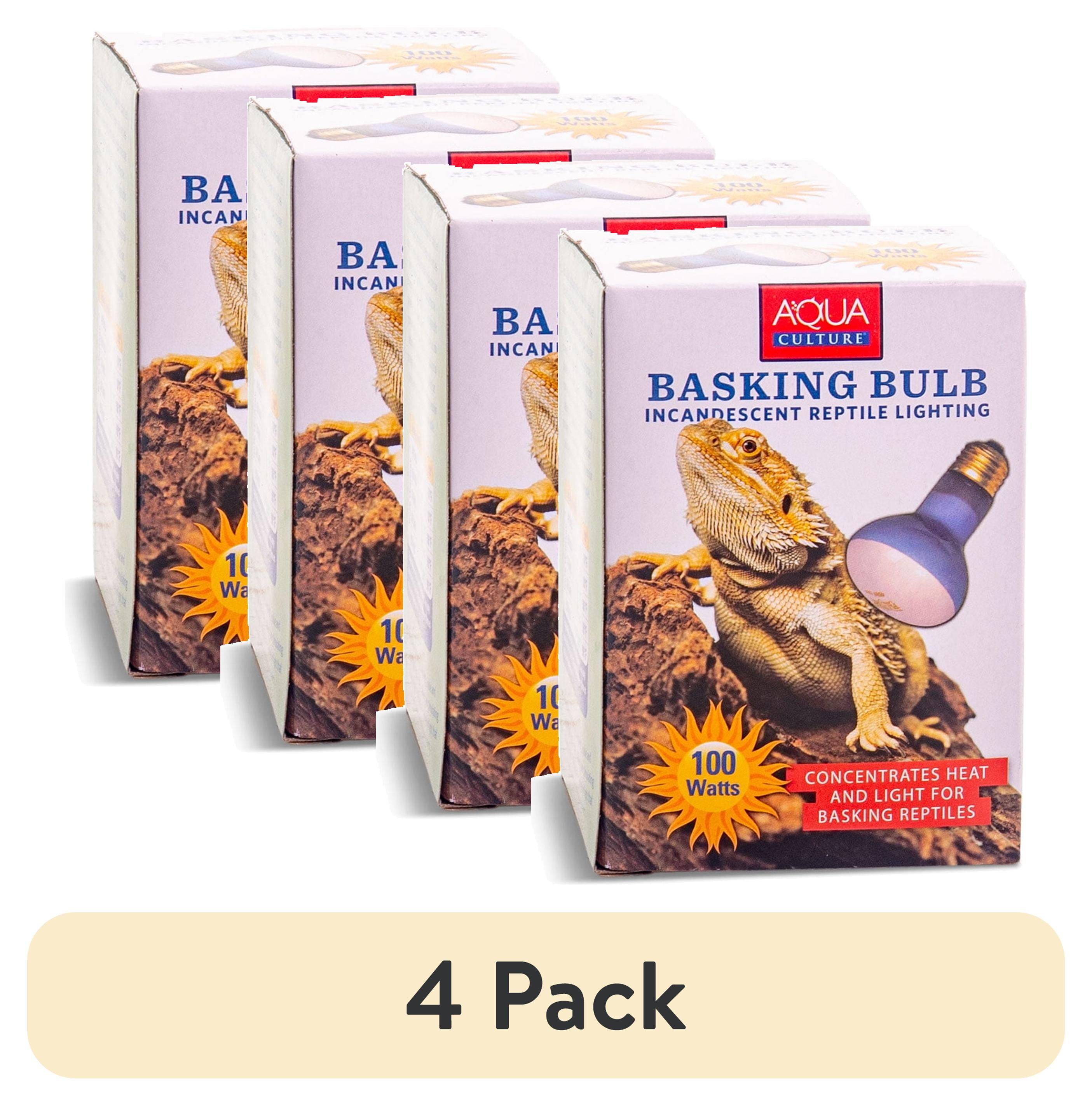 (4 pack) Aqua Culture Basking Bulb for Reptiles 100 Watt - Walmart.com