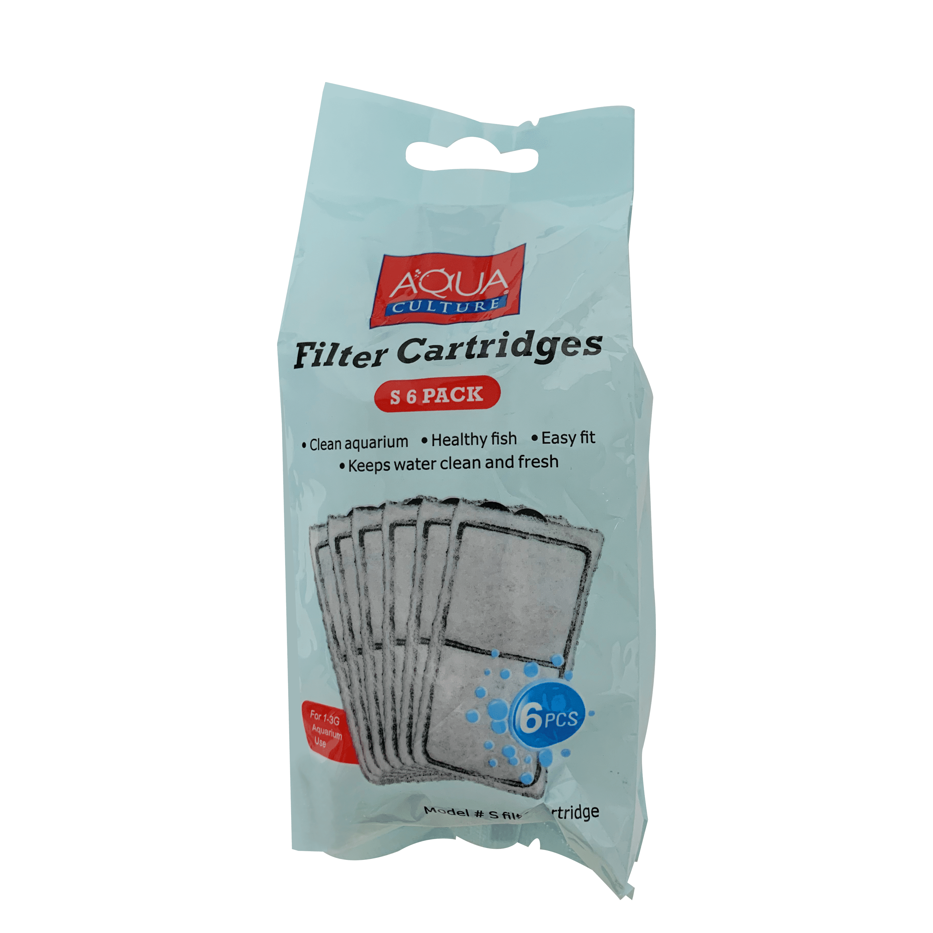 Aqua Culture Filter Cartridges S 6 Pack for Small Aquariums with Odor ...