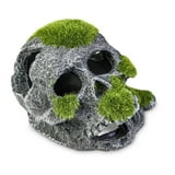 Aqua Culture Mossy Skull Polyresin Aquarium Decoration, 5" - Walmart.com