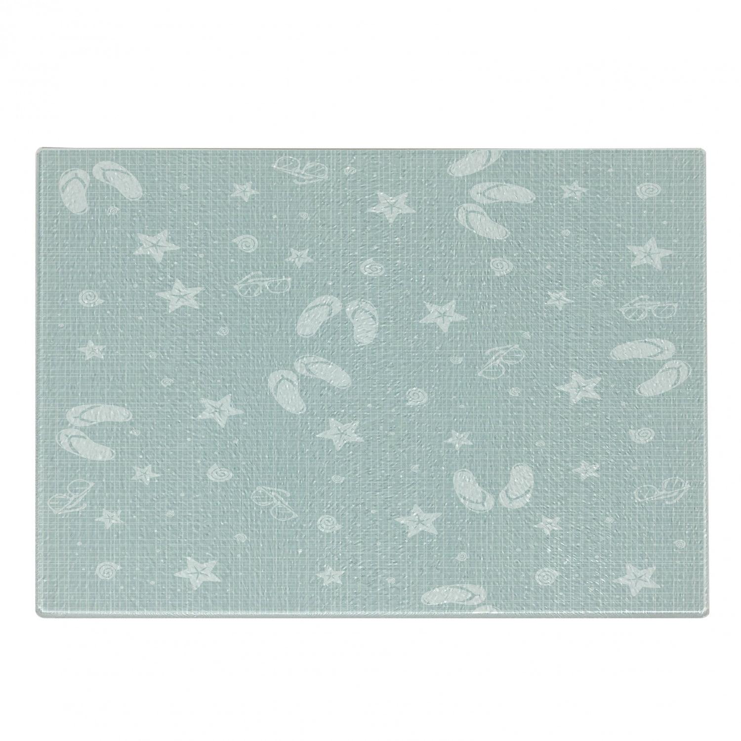 Aqua Cutting Board, Beach Theme Design Shells Starfishes Flip Flops ...