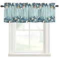 Aqua Deck Coastal Valances for Windows Farmhouse Kitchen Curtains ...