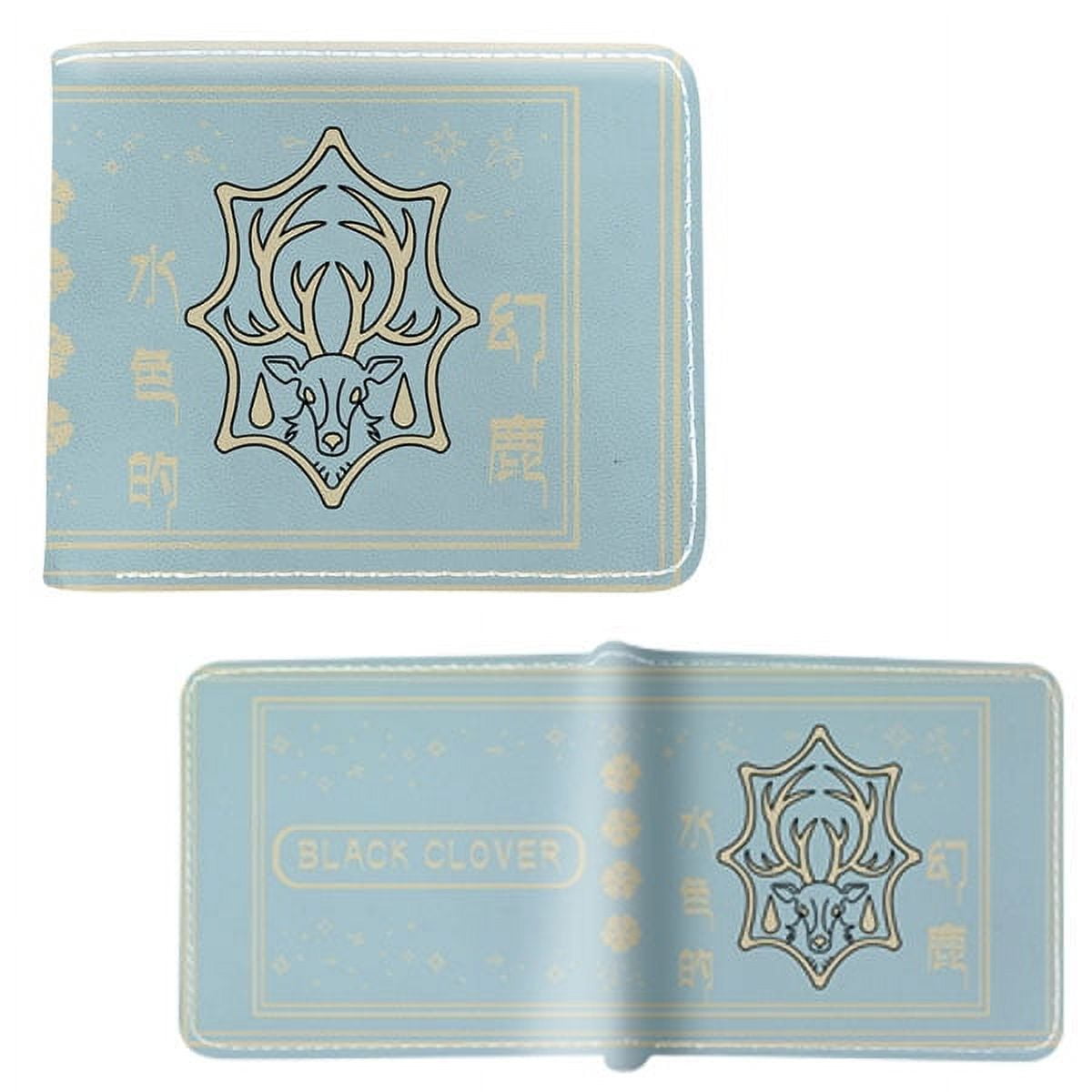 Aqua Deer Insignia - Black Clover 4x5" Bi-Fold Wallet - Walmart.com
