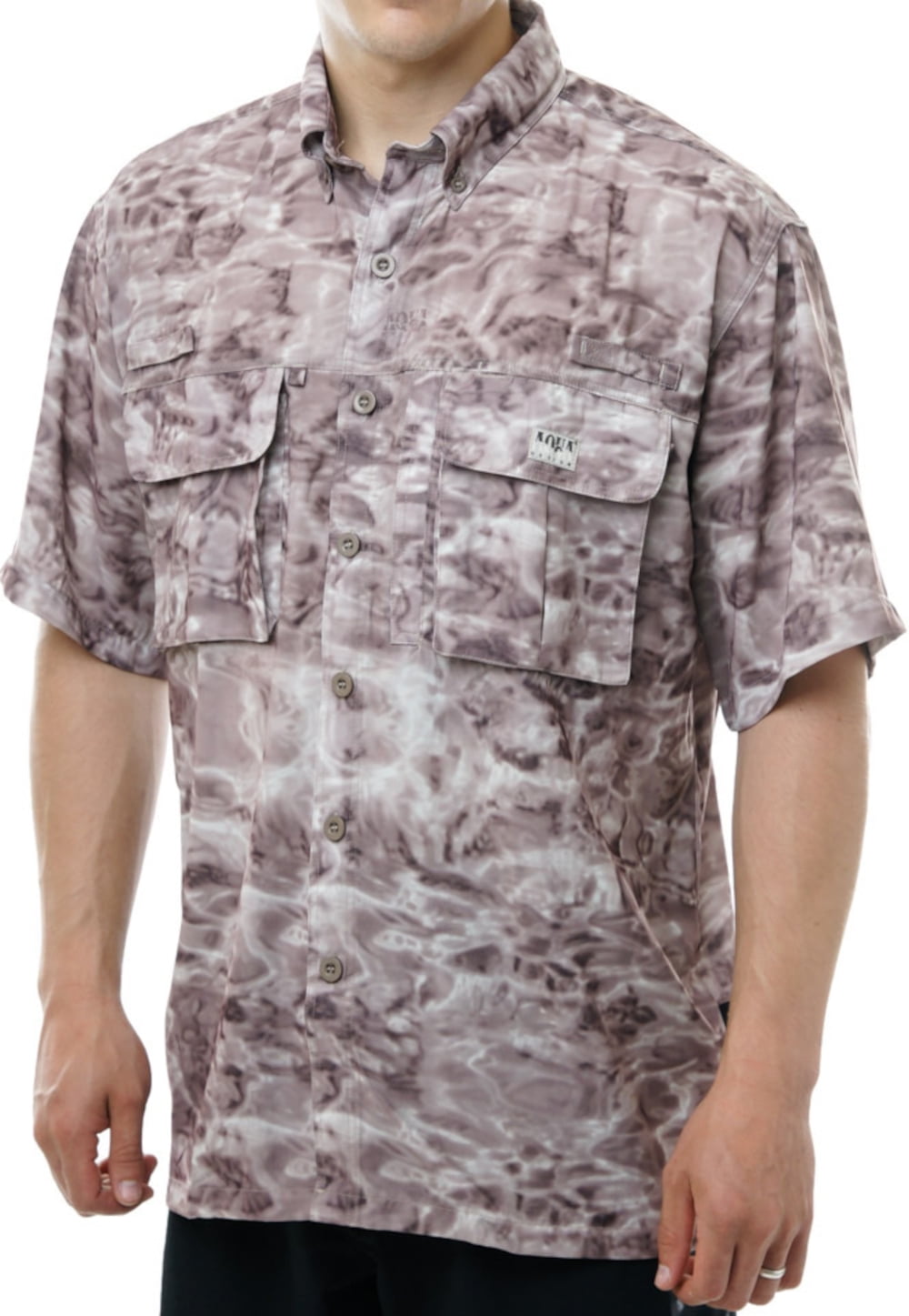 Aqua Design Mens Short Sleeve Fly Fishing Shirts UPF 50+: Pacific Sand ...