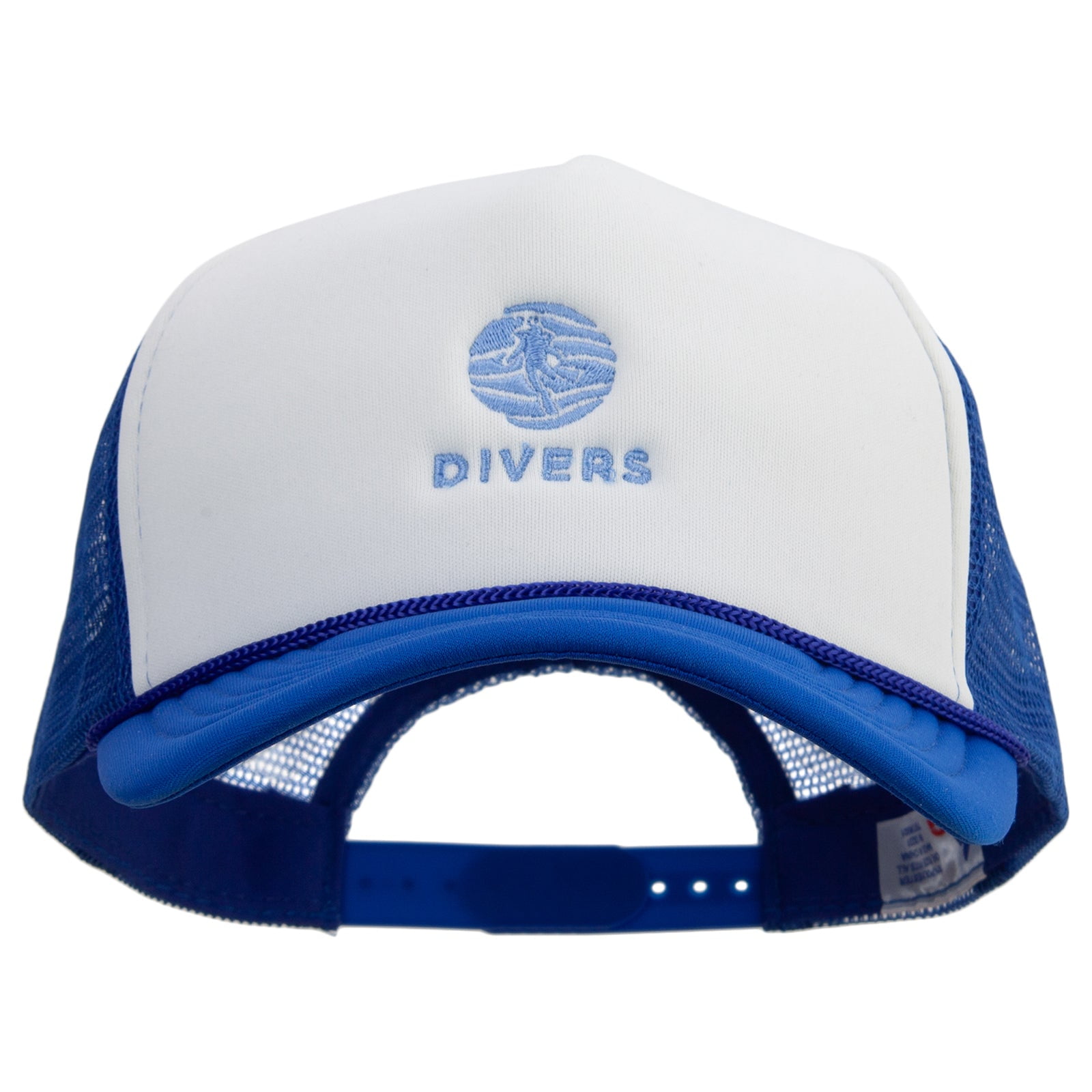 Aqua Divers Logo Embroidered Summer Foam Mesh Trucker Cap - Royal OSFM ...