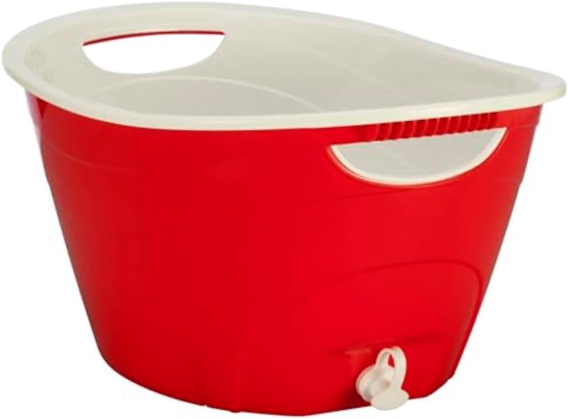 Aqua Double Walled Party Tub with Drain Plug 4.375 Gl, Red - Walmart.com