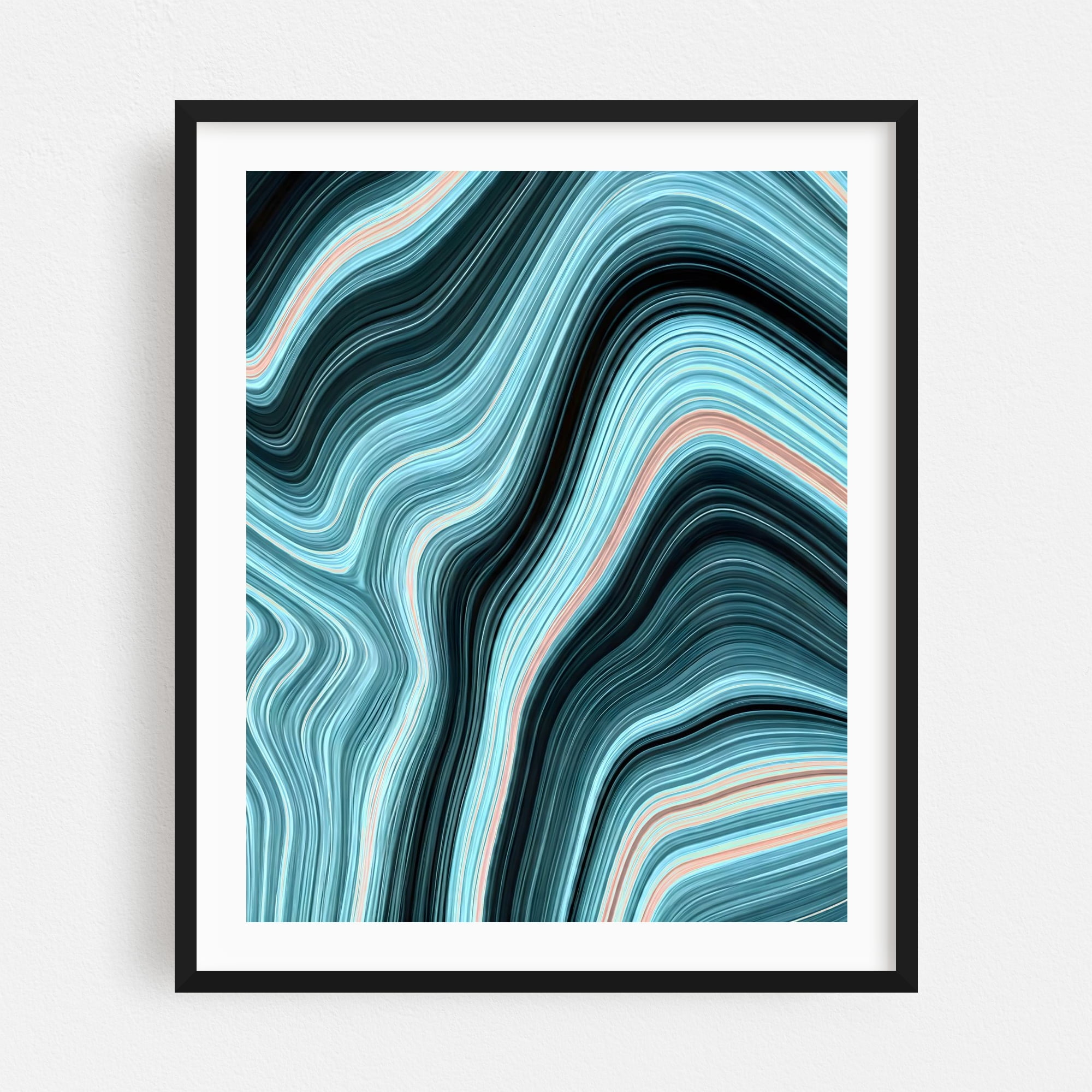 Aqua Drift - India Digital Art Abstract Modern Art Geometric Pattern Psychedelic Surrealism ...