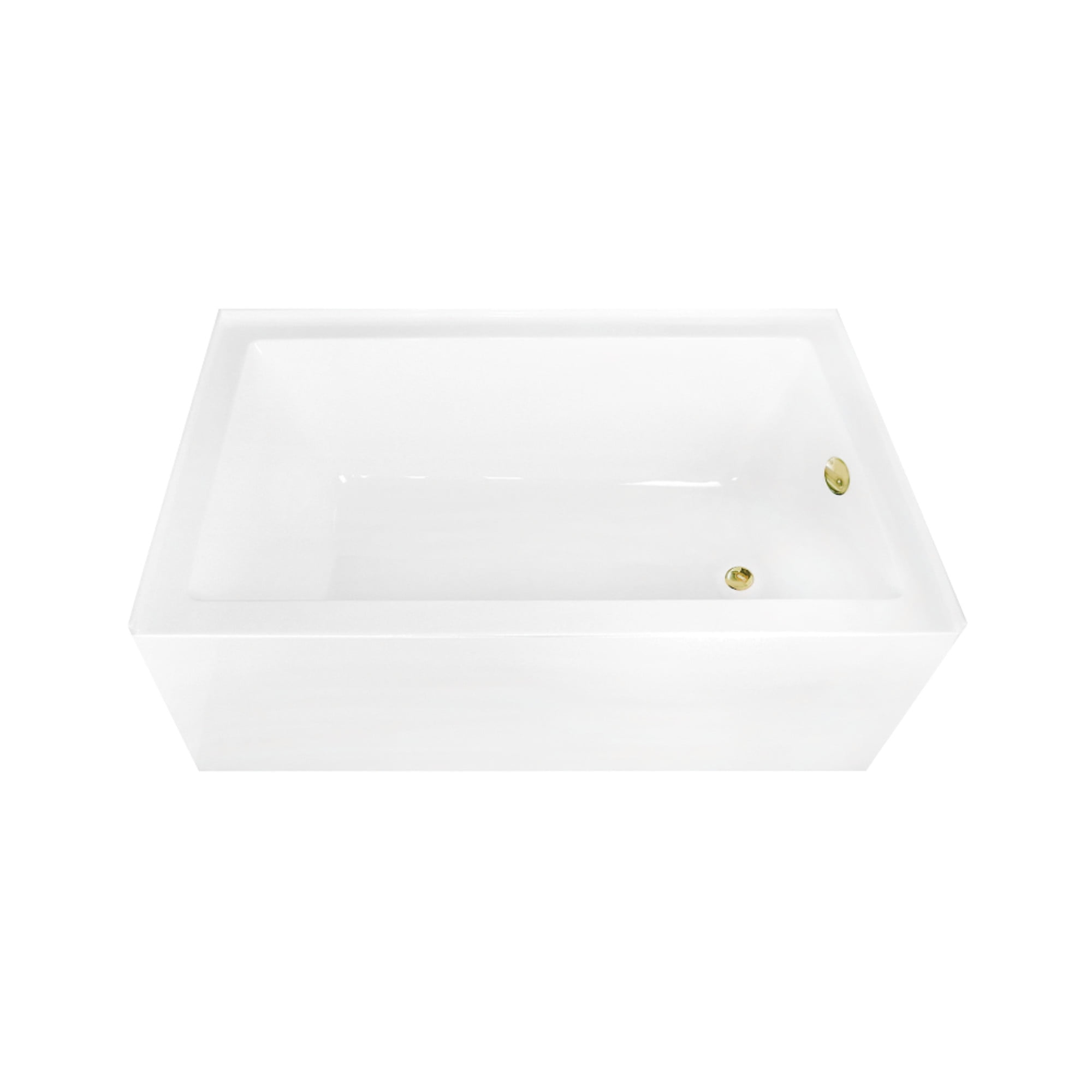 Aqua Eden CVTAP603622R2 60" Acrylic Rectangular 3-Wall Alcove Tub ...