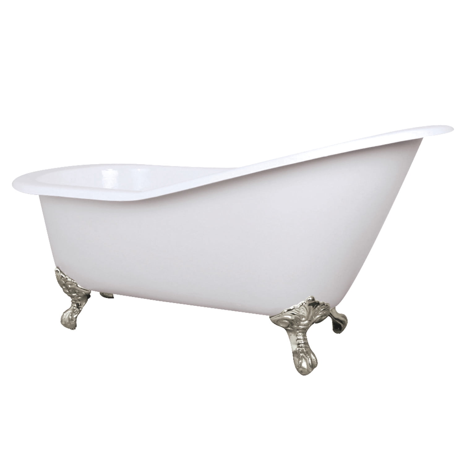 Aqua Eden NHVCTND653129B8 61-Inch Cast Iron Single Slipper Clawfoot Tub ...