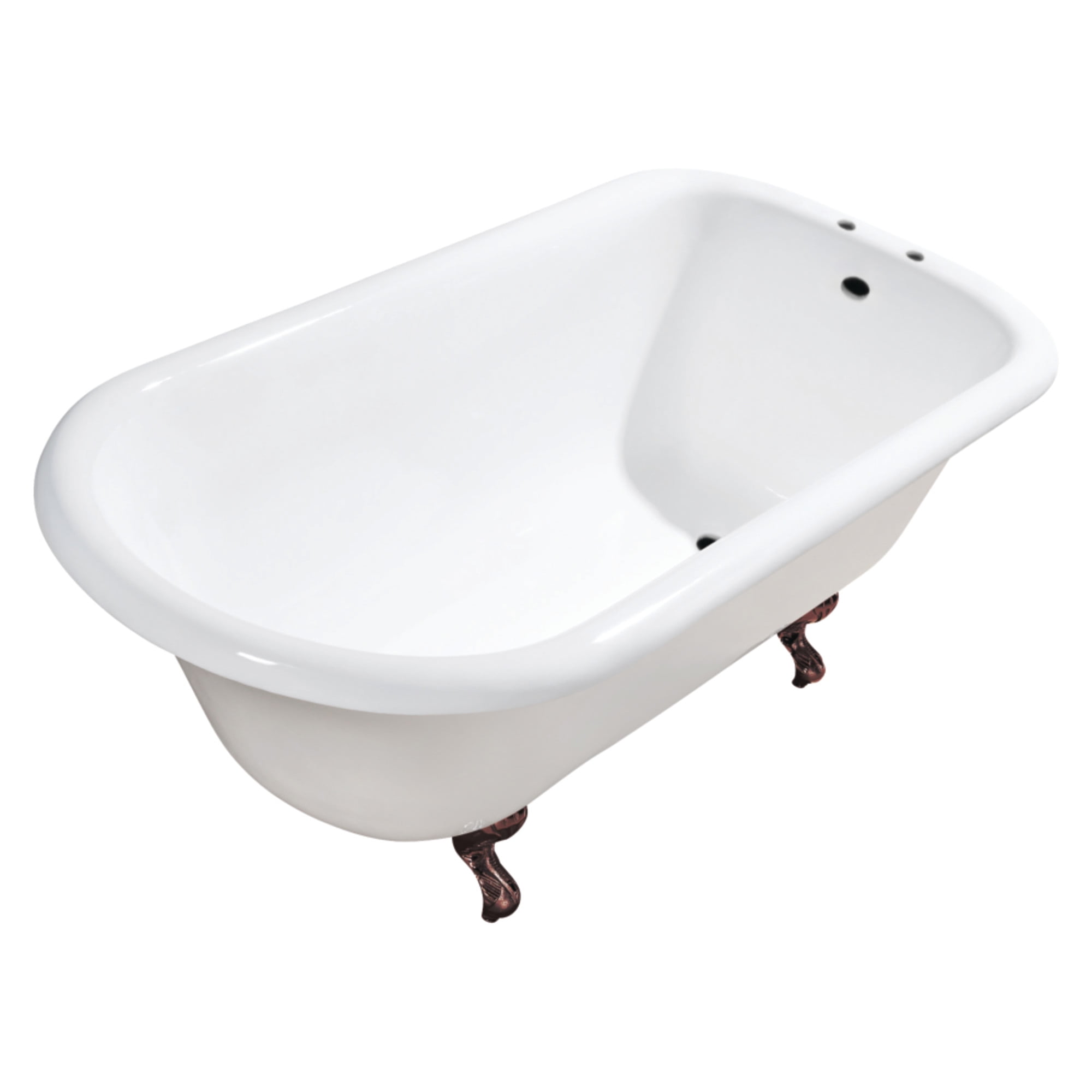 Aqua Eden VCT7D543019W5 54" Cast Iron Classic Flat-Rim Roll Top ...