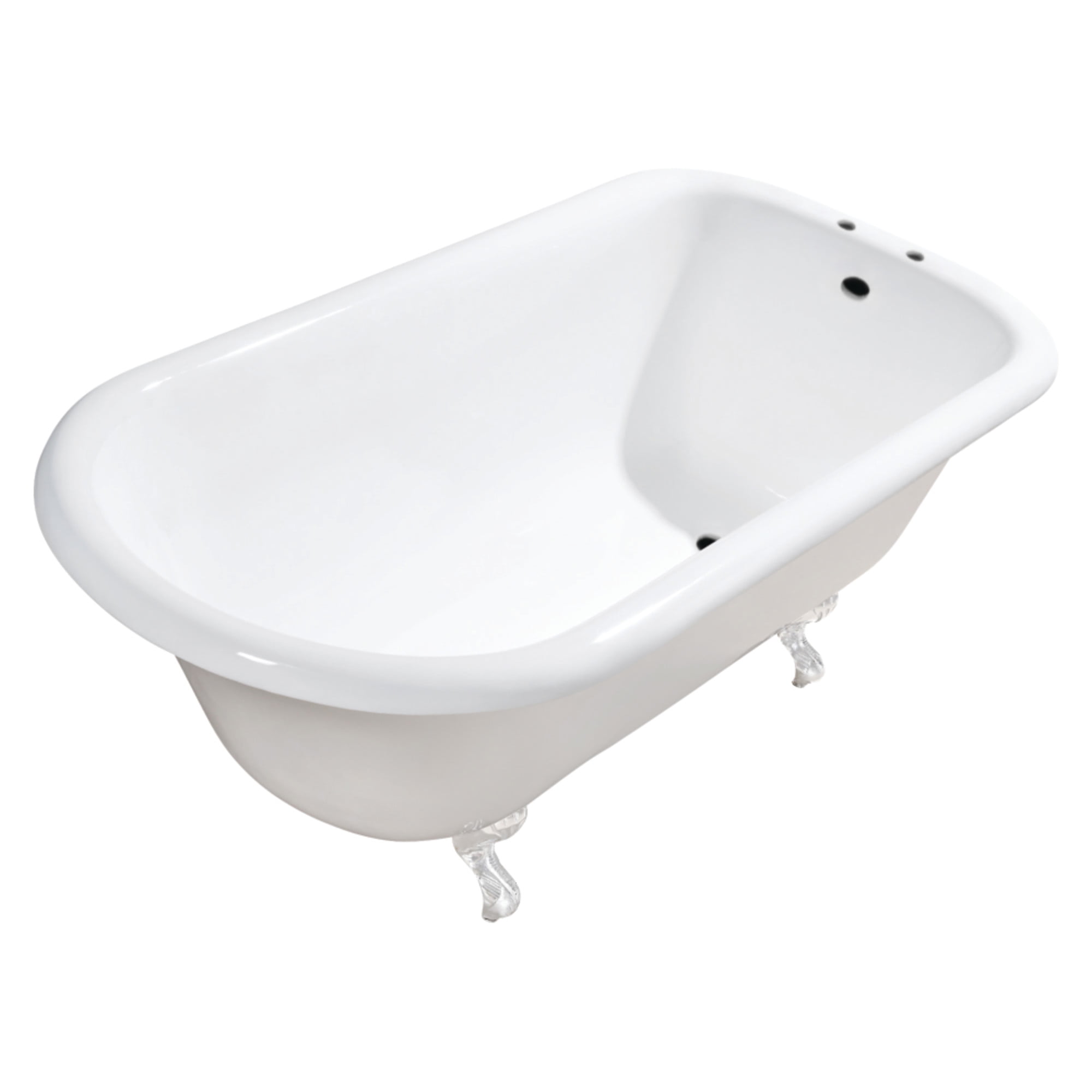 Aqua Eden VCT7D543019WH 54" Cast Iron Classic Flat-Rim Roll Top ...