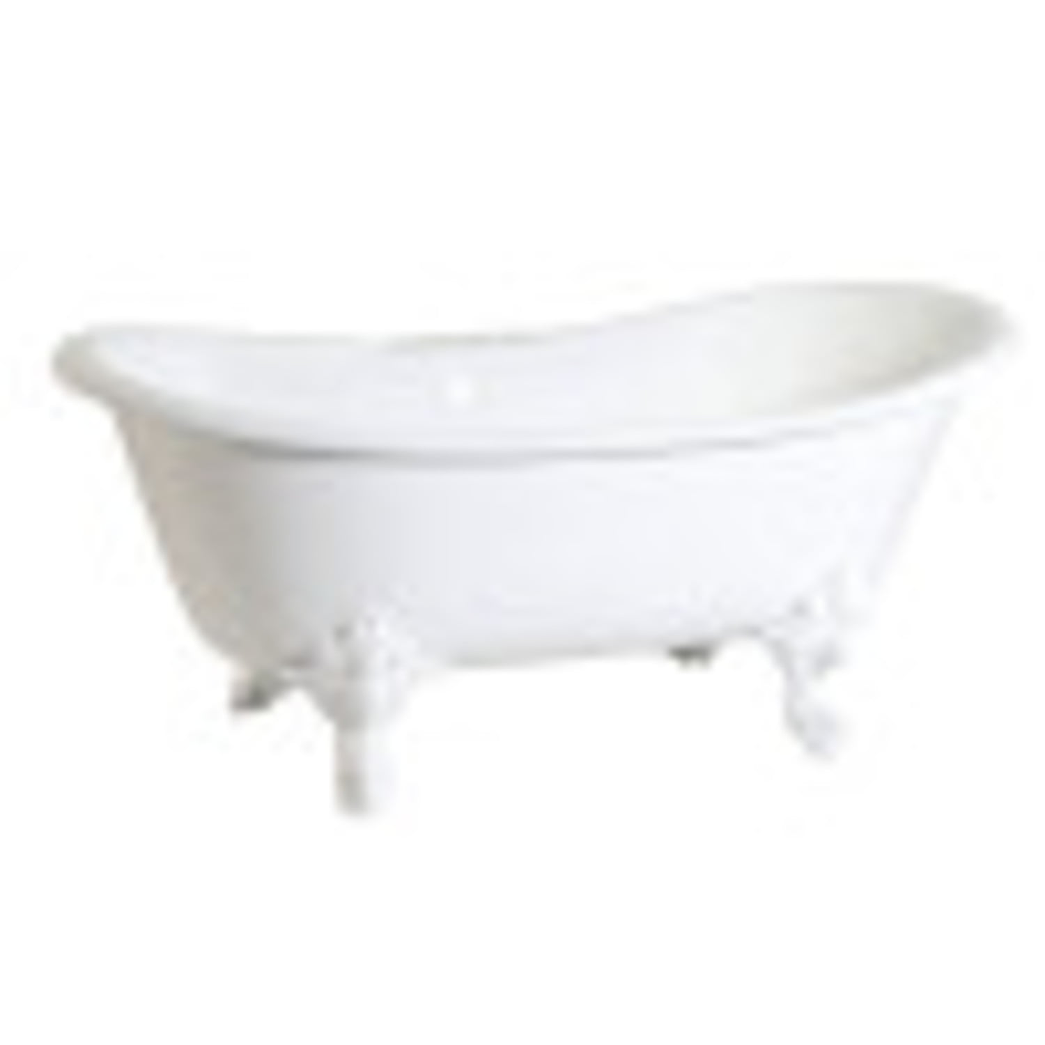 Aqua Eden VCT7DS6731NLW 67-Inch Cast Iron Double Slipper Clawfoot Tub ...