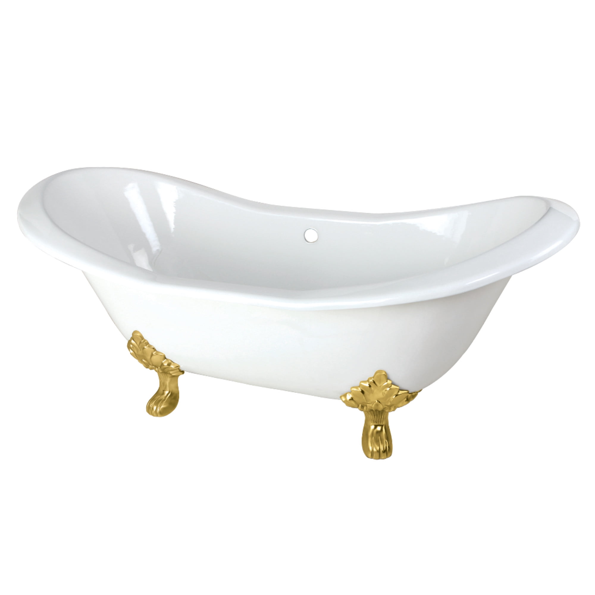Aqua Eden VCTND7231NC7 72-Inch Cast Iron Oval Double Slipper Clawfoot ...