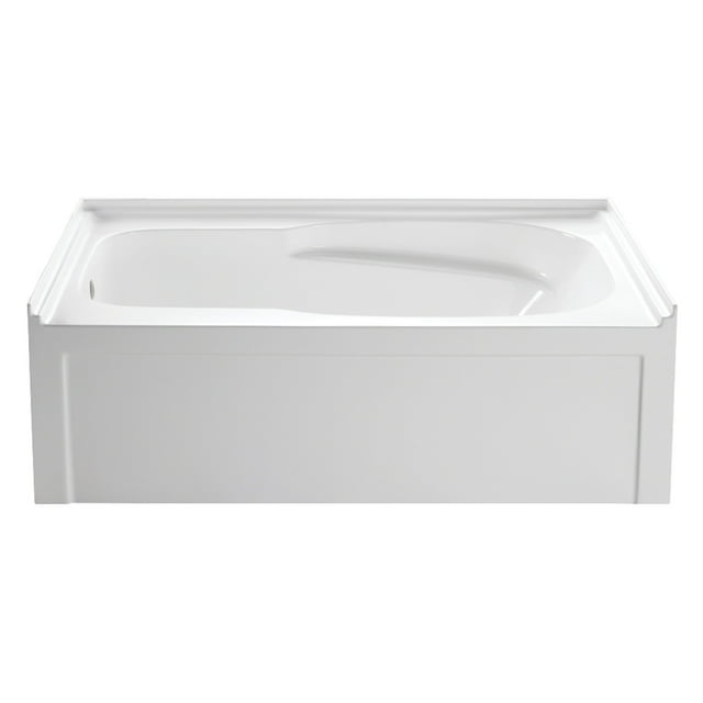Aqua Eden VTAM6031L21A 60-Inch Anti-Skid Acrylic 3-Wall Alcove Tub with ...