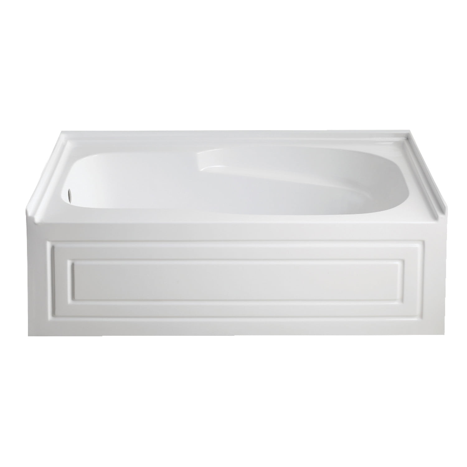 Aqua Eden VTAM6031L21B 60-Inch Anti-Skid Acrylic 3-Wall Alcove Tub with ...