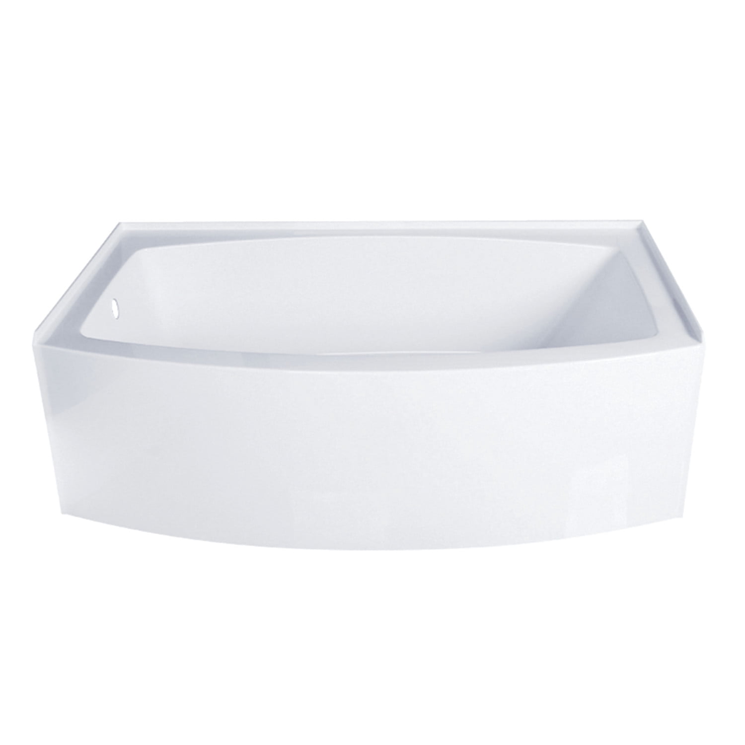Aqua Eden VTDR663222L 66-Inch Acrylic Curved Apron 3-Wall Alcove Tub ...