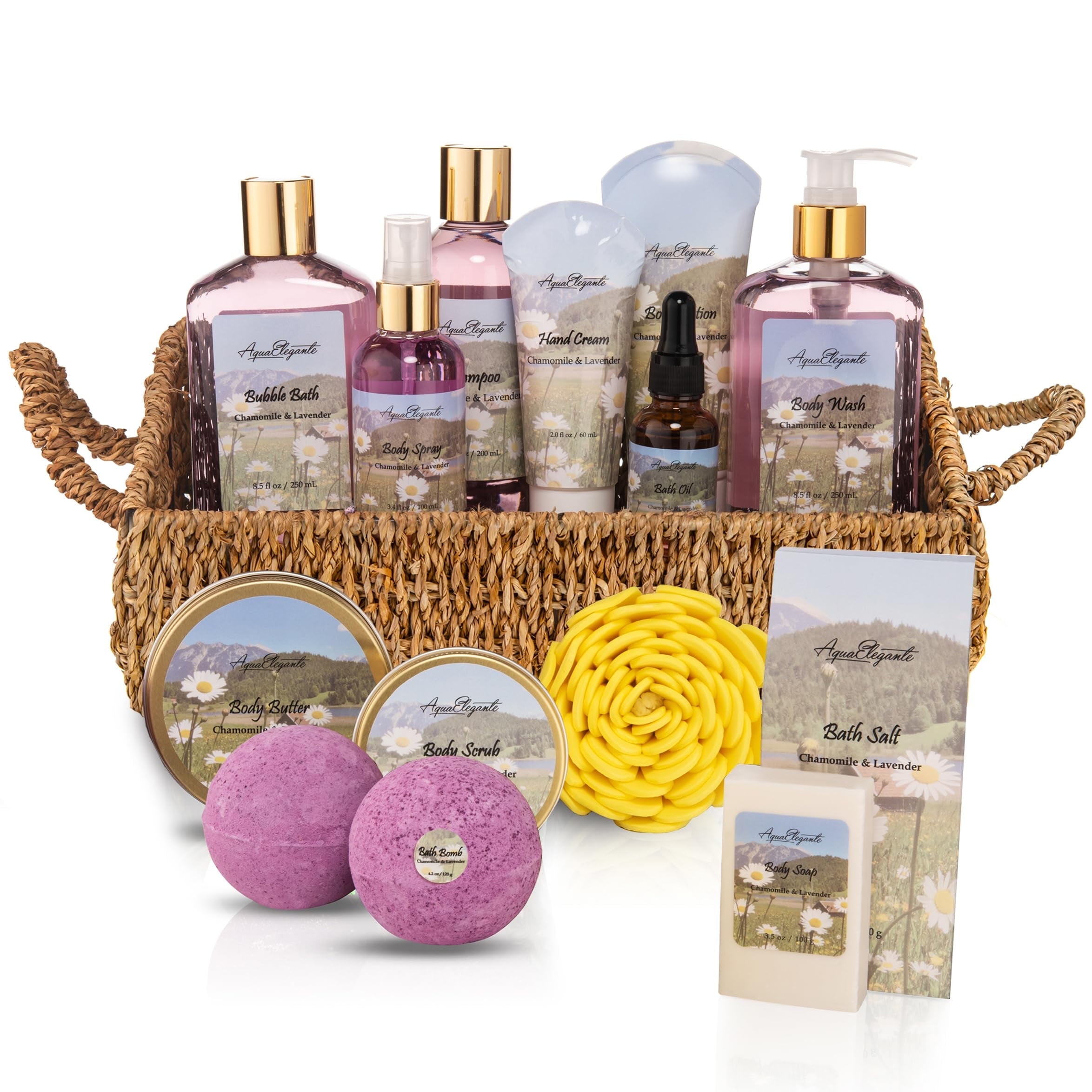 Aqua Elegante Luxury Bath Gift Set - Premium Spa Basket With Lavender ...