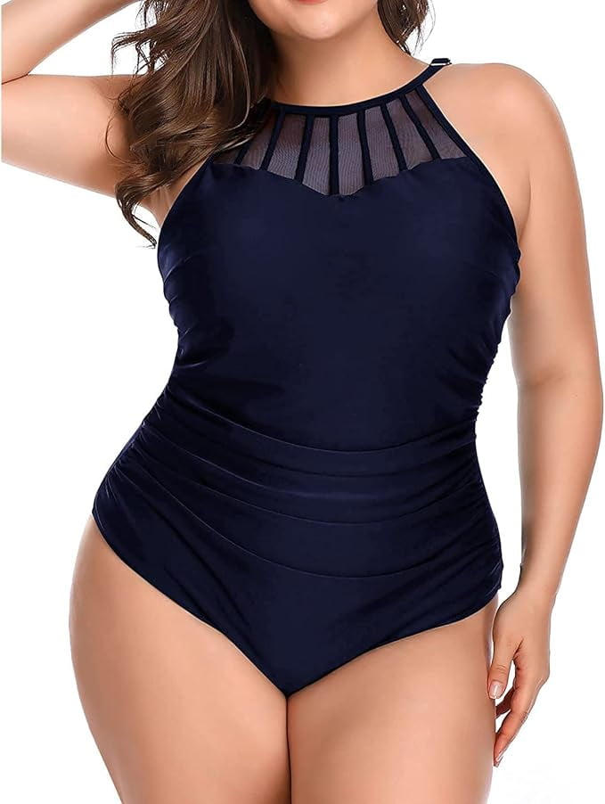 Aqua Eve Plus Size Swimsuit Women One Piece Swimsuit Tummy Control High