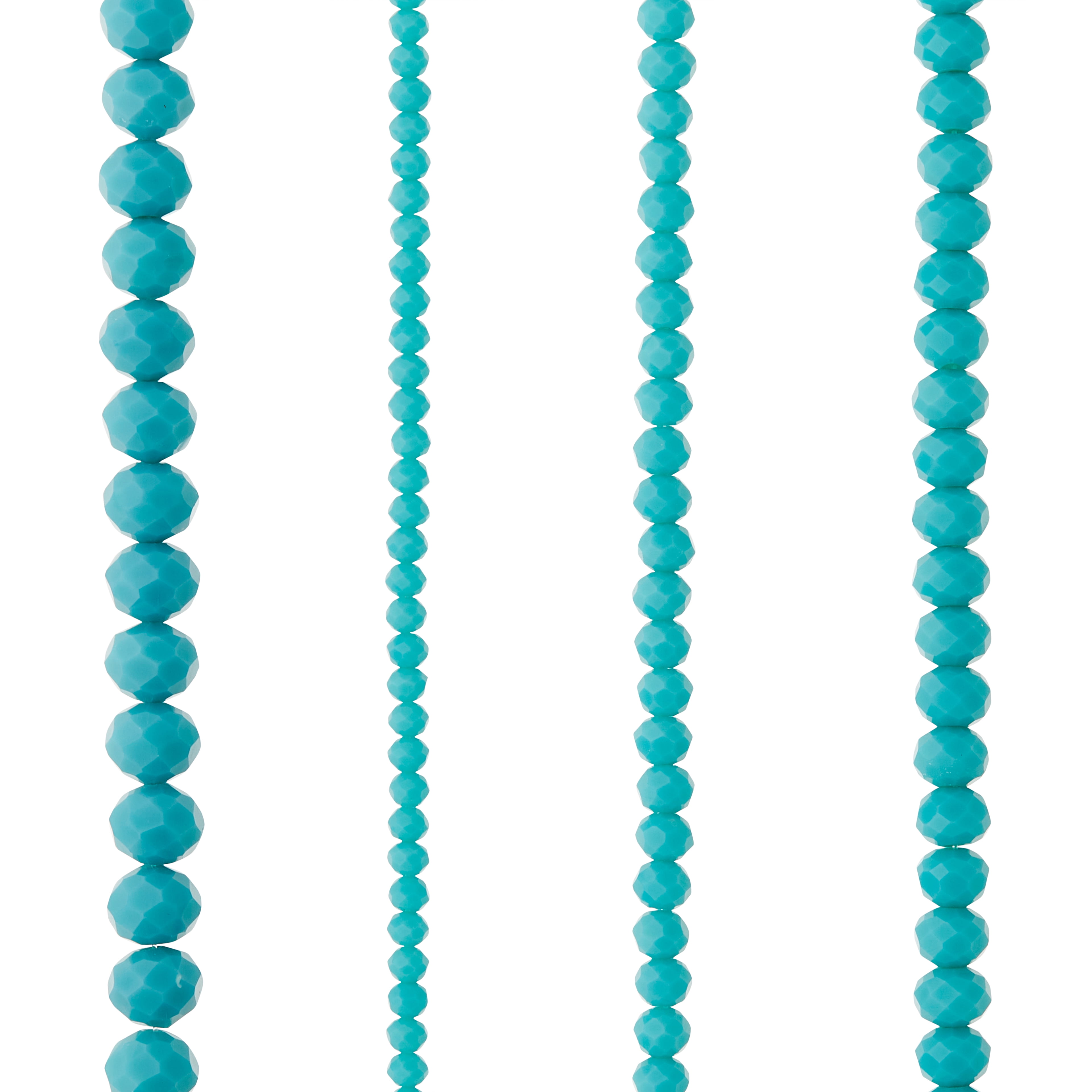 Aqua Faceted Glass Rondelle Bead Strings by Bead Landing™ - Walmart.com