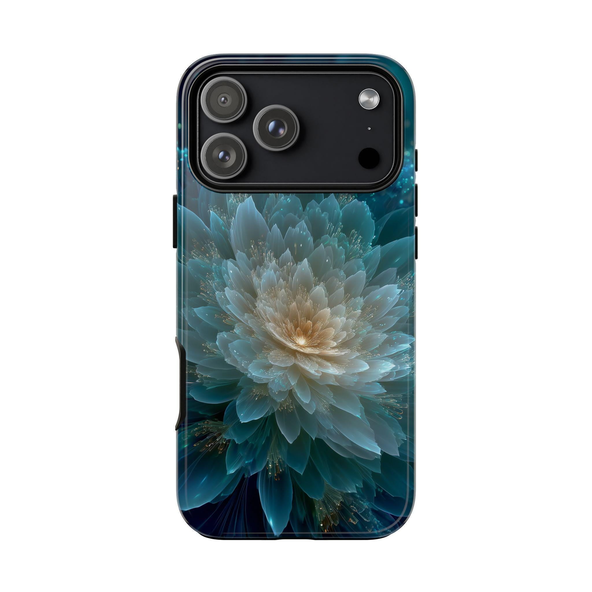 Aqua Flower Crystal Petals Shimmer Pastel Glow Phone Case with iPhone ...