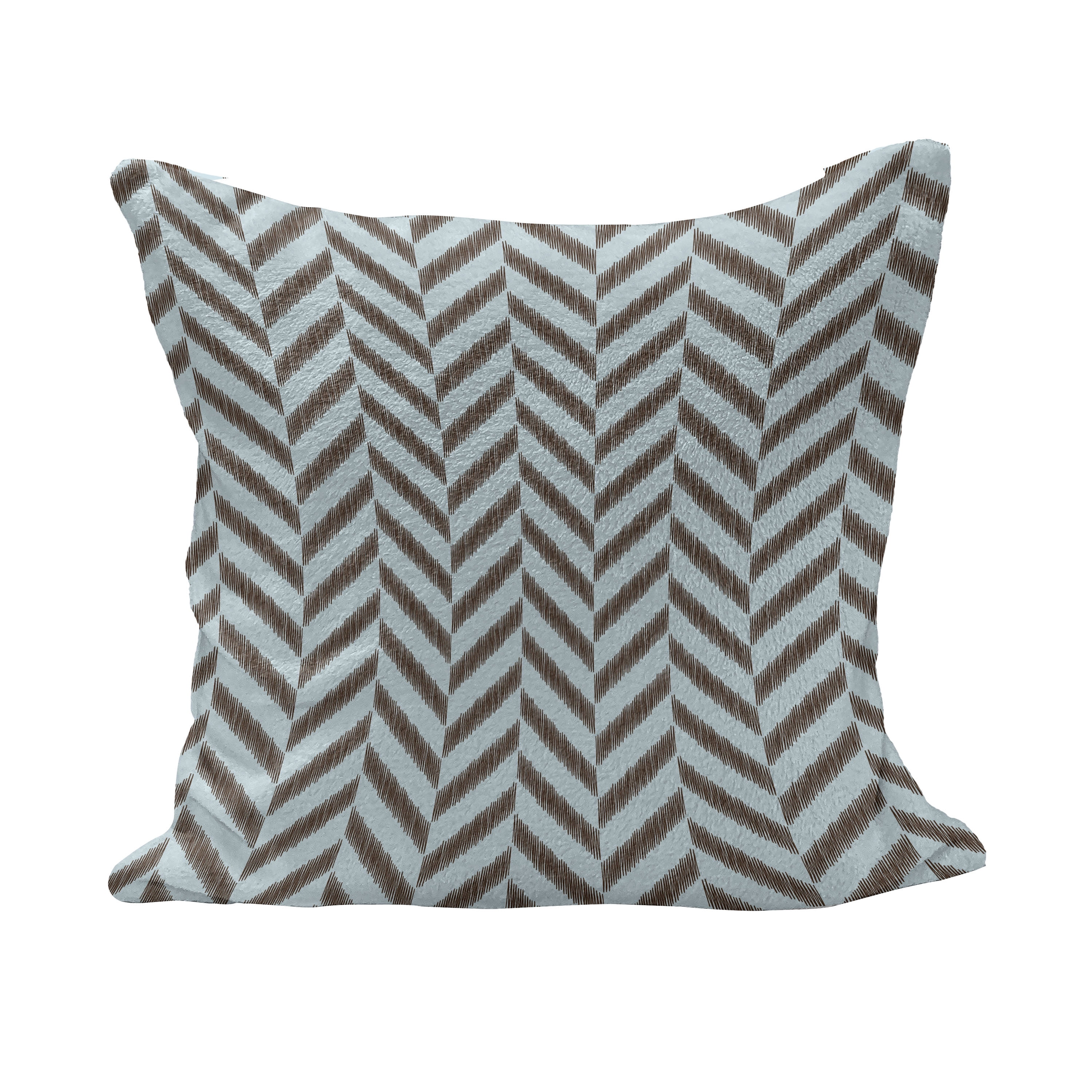 Aqua Fluffy Throw Pillow Cushion Cover, Chevron Zig Zag Triangle Shapes ...