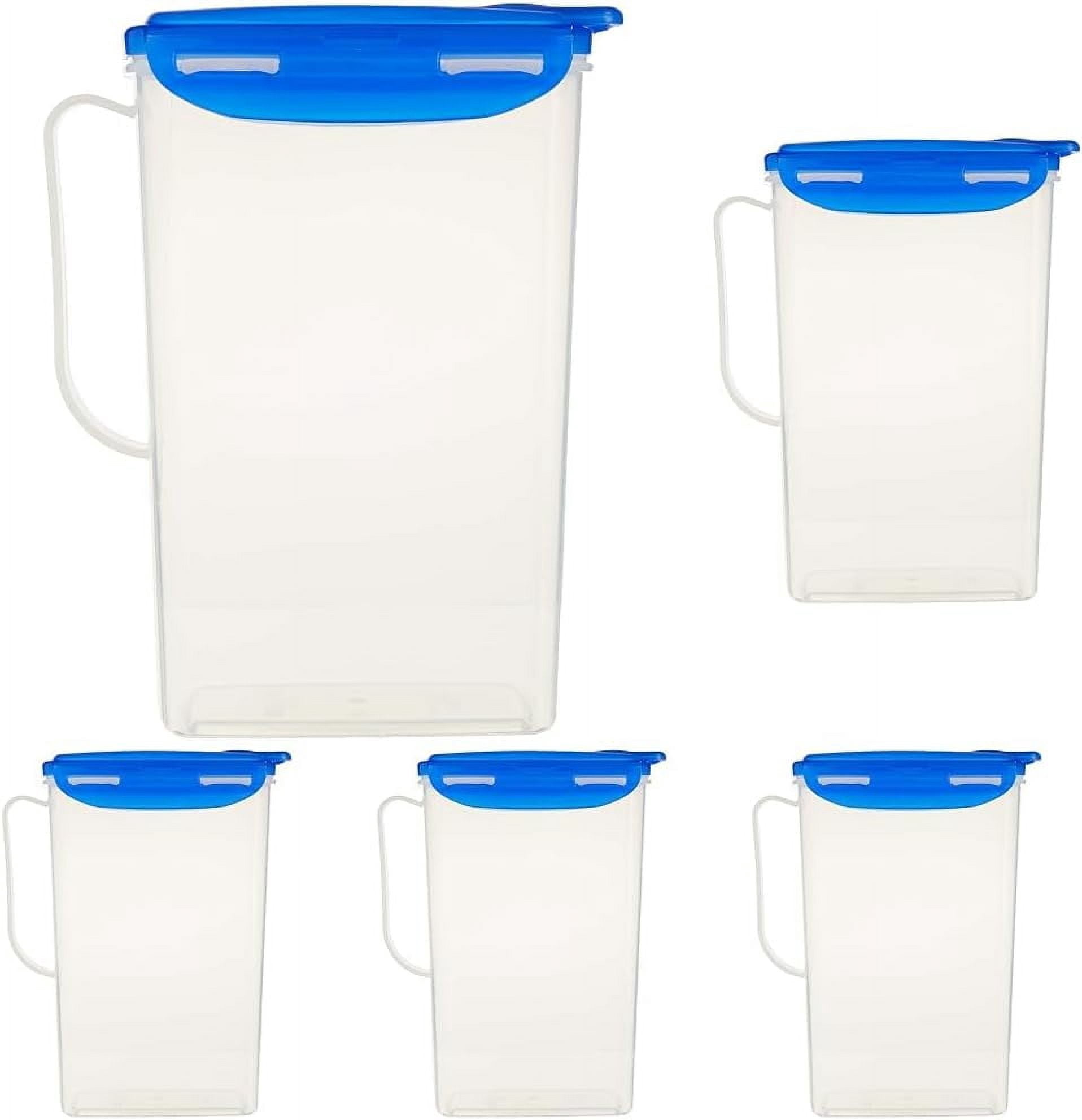 Aqua Fridge Door Water Jug with Handle BPA Free Plastic Pitcher with ...