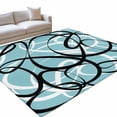 Aqua Geometric Washable Rug 5x7 Area Rug for Living Room Bedroom Non ...