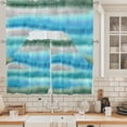 Aqua Gradient Sea Mist Swag Curtains Valance and Tier Set, Abstract ...