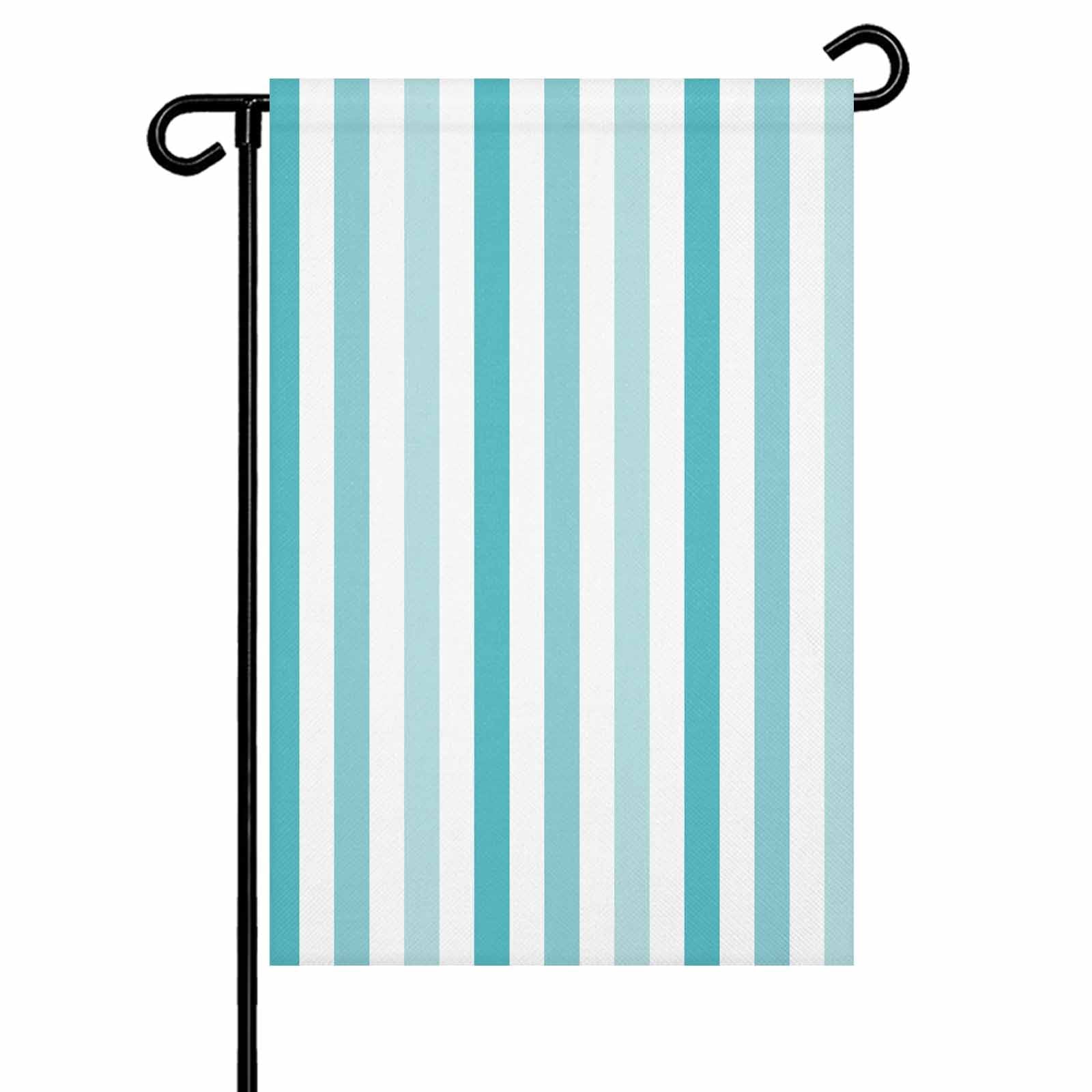 Aqua Gradient Stripes Garden Flag 28x40 Inch Minimalist Abstract ...