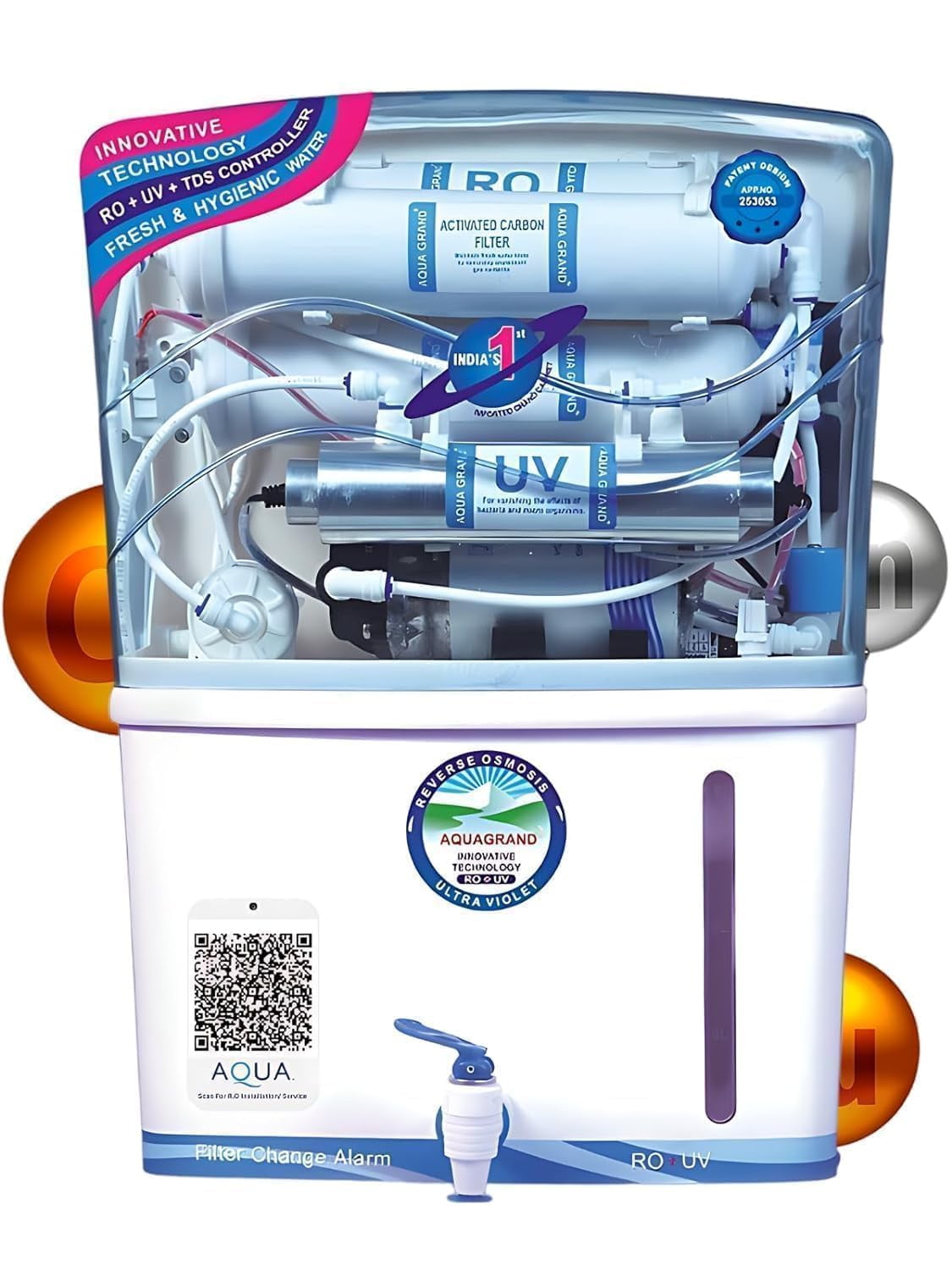 Aqua Grand Plus RO Domestic Water Purifier RO LED UVCOPPER WITH ZINC ...