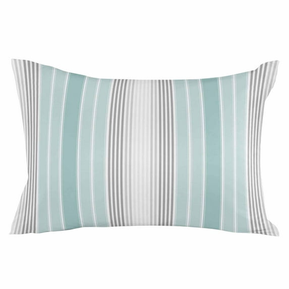 Aqua Gray Stripes Throw Pillow Cover 12 x 20 Inch Decorative Pillow ...