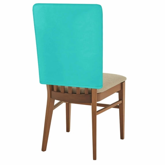Aqua Green Chair Back Covers Set of 6 Green Removable Dining Chair ...