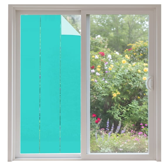Aqua Green Window Privacy Film, Green Frosted Glass Window Clings ...