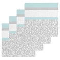 Aqua Grey Kitchen Dish Towels for Drying Dishes Set of 4, Chic Garden ...