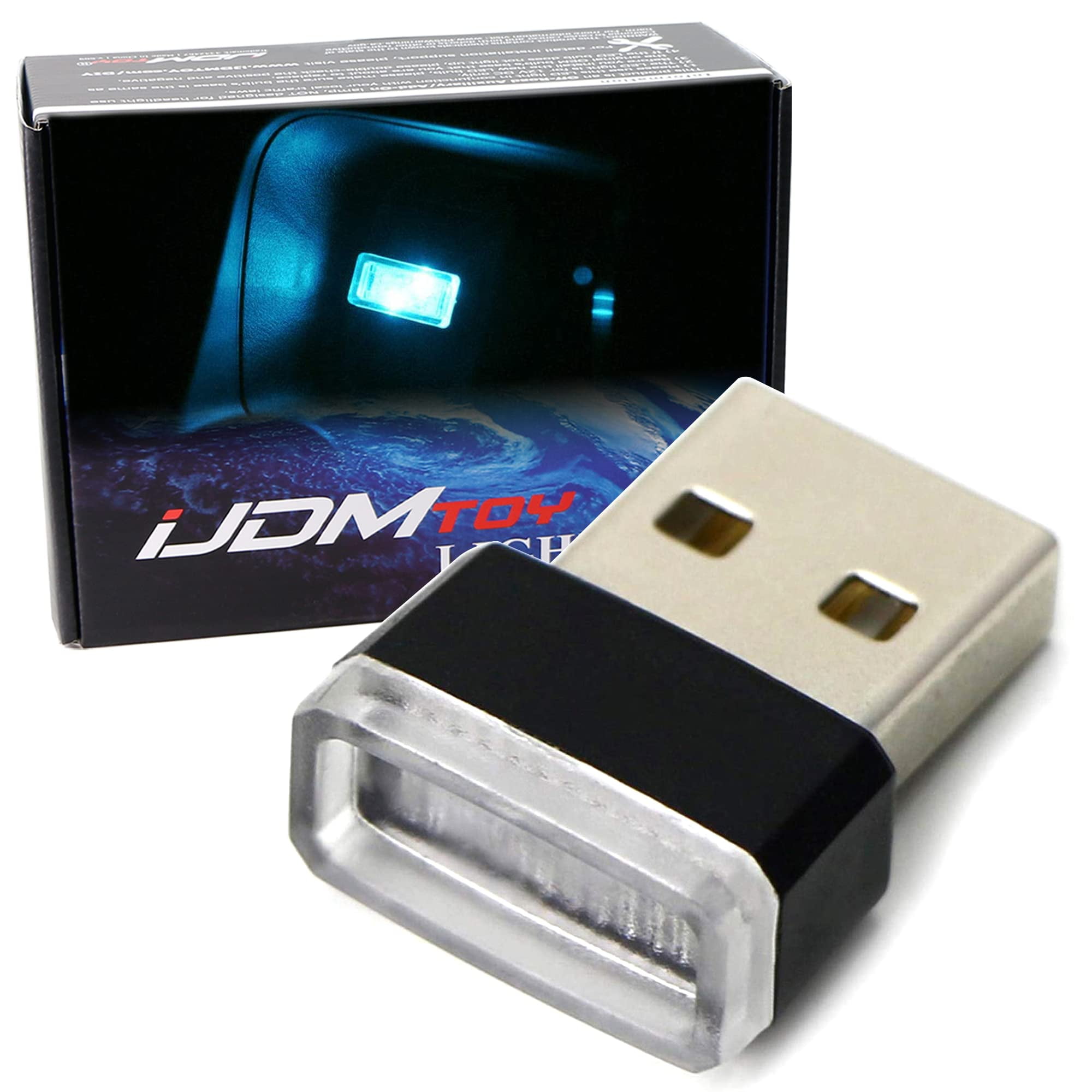 Aqua Ice Blue USB Plug-in Miniature/Nano LED Car Interior Ambient ...