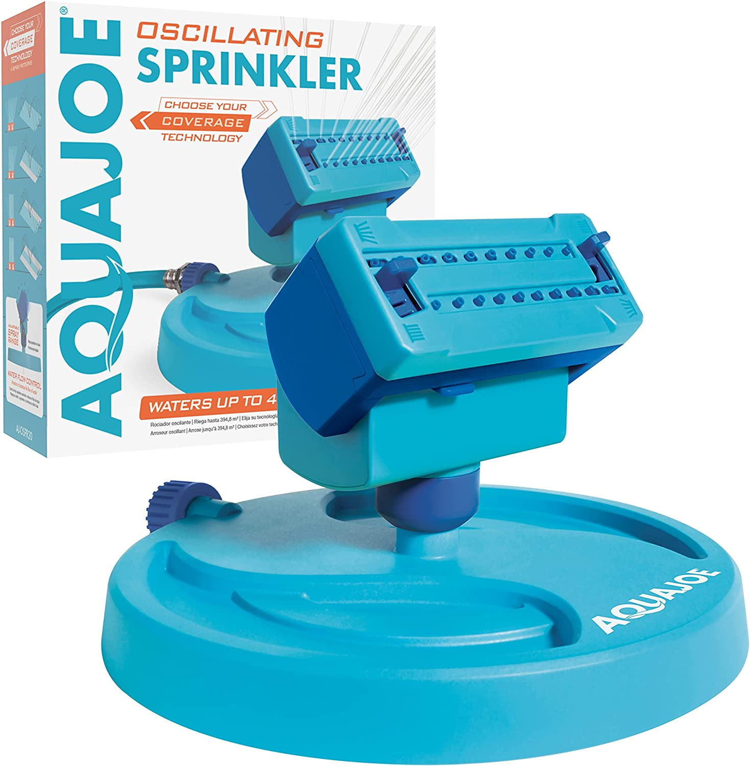 Aqua Joe BDL-A0138-P2 20-Nozzle Mini Gear-Driven Oscillating Sprinkler ...