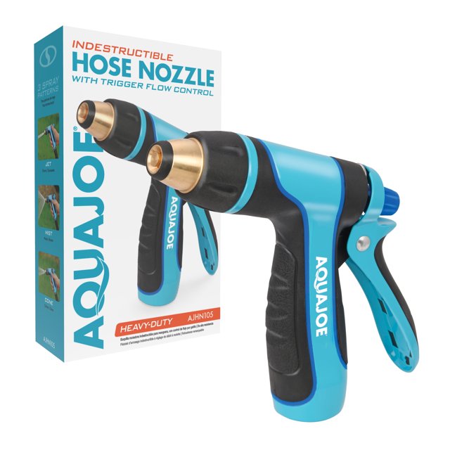 Aqua Joe Indestructible Multi-Function Adjustable Hose Nozzle, Trigger ...