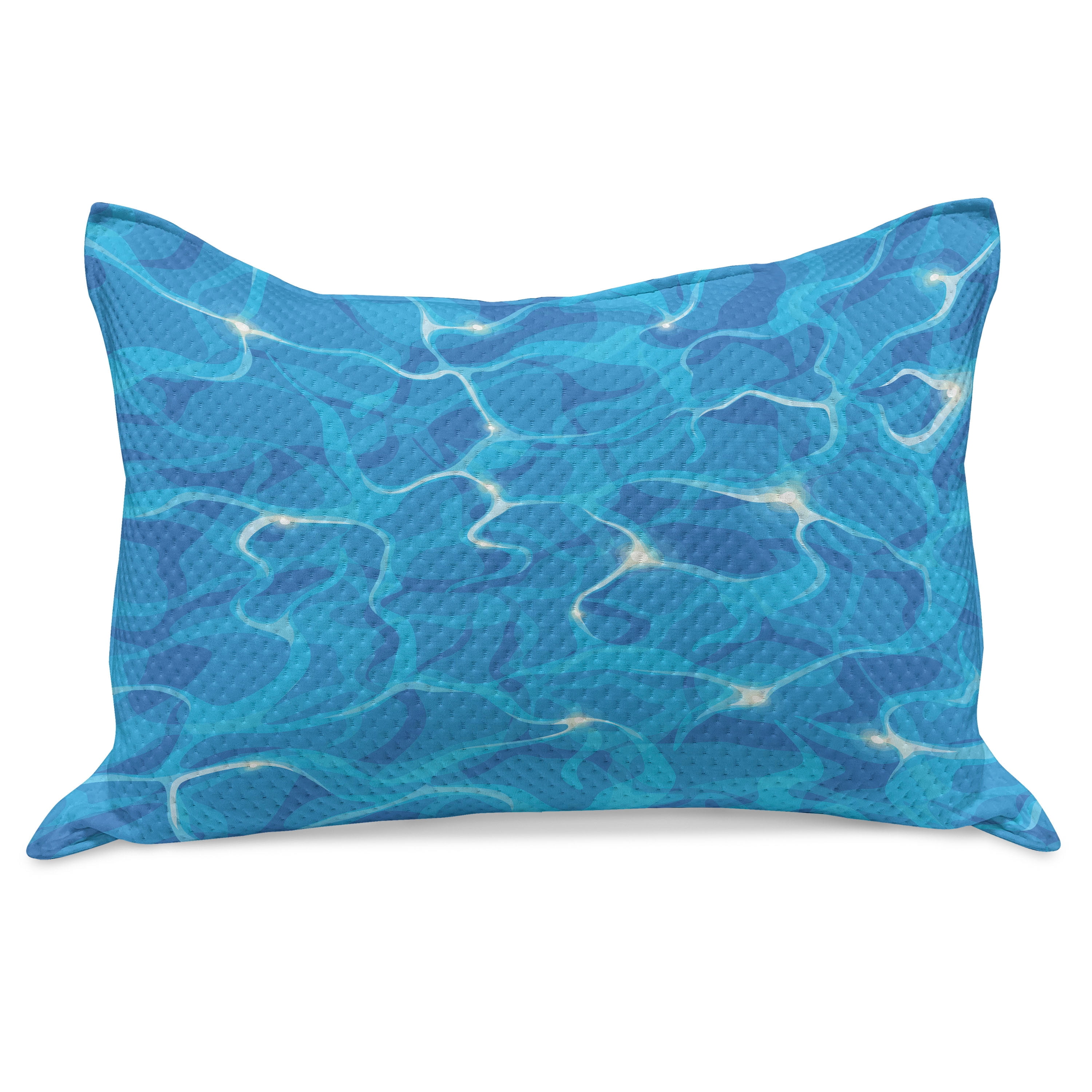 Aqua Knitted Quilt Pillowcover, Realistic Vivid Illustration of Water ...