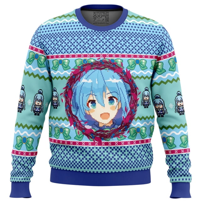 Aqua KonoSuba Ugly Christmas Sweater - Walmart.com