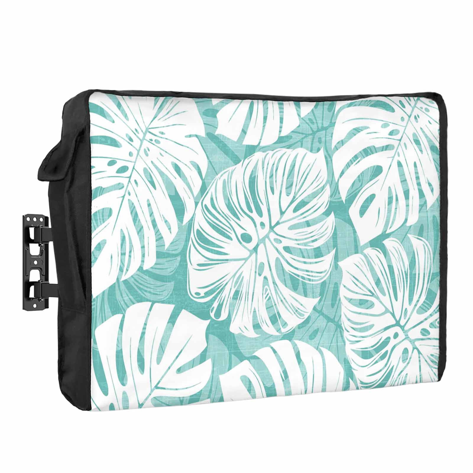 Aqua Leaf Waterproof Outdoor TV Cover, Tropical Country Watercolor ...
