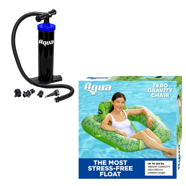 Aqua Leisure 0 Gravity Swimming Pool Lounge Chair Float, Green w/ Hand ...
