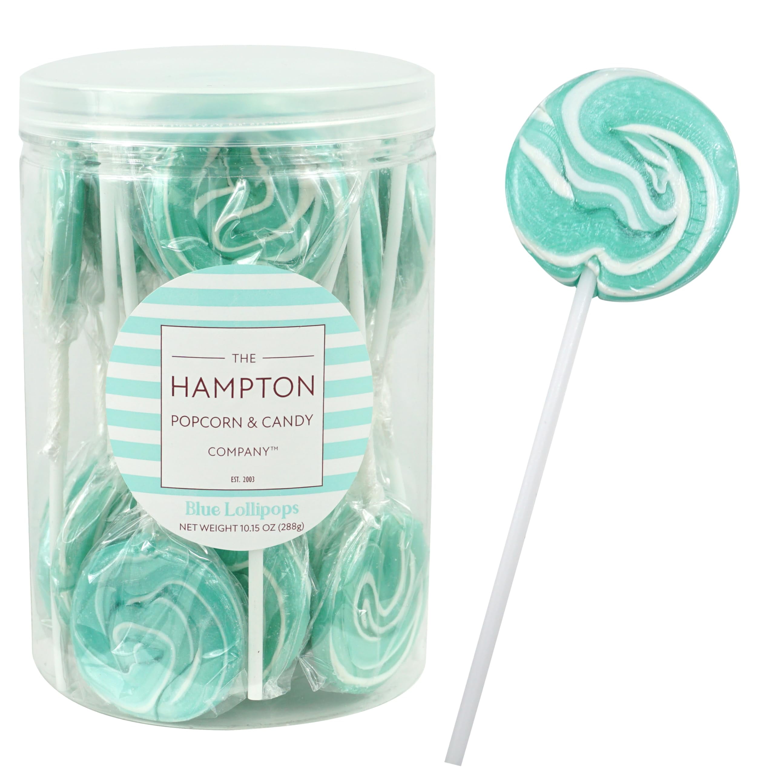 Aqua Light Blue Lollipops, 24 Pack, Blue Suckers, Blue Lollipops ...