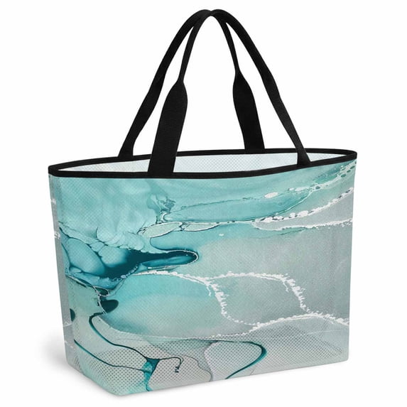 Aqua Marble Beach Bag for Women, Large Breathable Mesh Beach Tote Bag ...