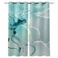 Aqua Marble Blackout Curtains 63 Inches Long, Modern Abstract Gradient ...