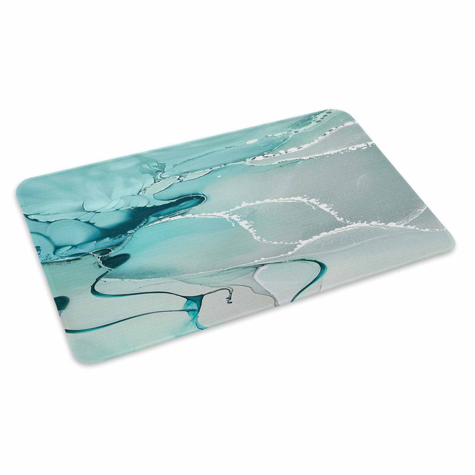 Aqua Marble Doormat Outdoor Entrance 24"x36", Modern Abstract Gradient ...