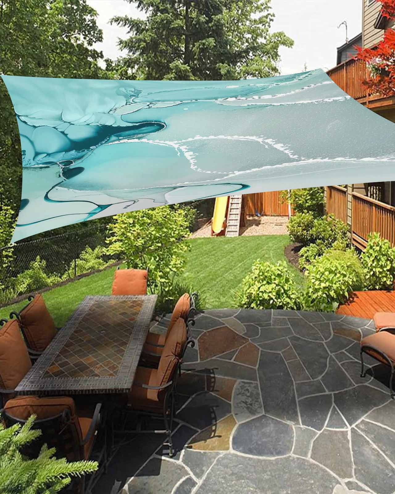 Aqua Marble Sun Sail Shades Rectangle Canopy,Sunlight Block Heavy Duty ...